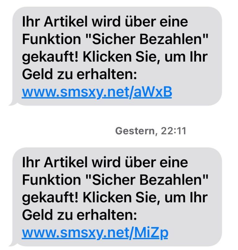 Neue Phishing-Variante bei ebay-Kleinanzeigen und Sicheres Bezahlen ... Neue Phishing-Variante bei ebay-Kleinanzeigen und Sicheres Bezahlen ...